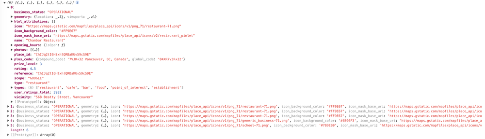 Google Nearby Search API