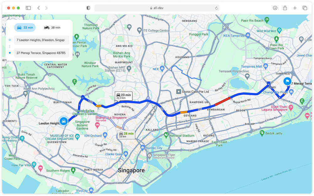 Plan a route with multiple stops using the Routes API
