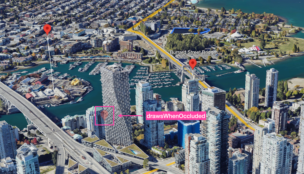 Add map markers, overlays and polylines to Google Maps 3D