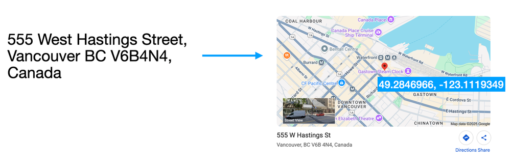 Forward geocoding with the Google Geocoding API