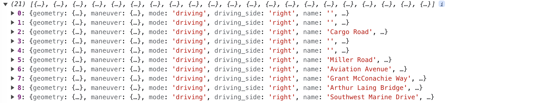 OSRM Route API: Turn by turn directions and polylines