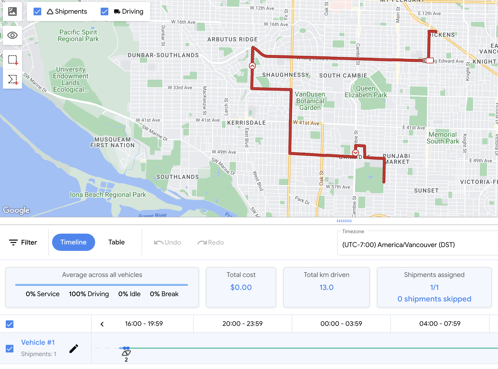 GMPRO: Google Maps Platform Route Optimization API