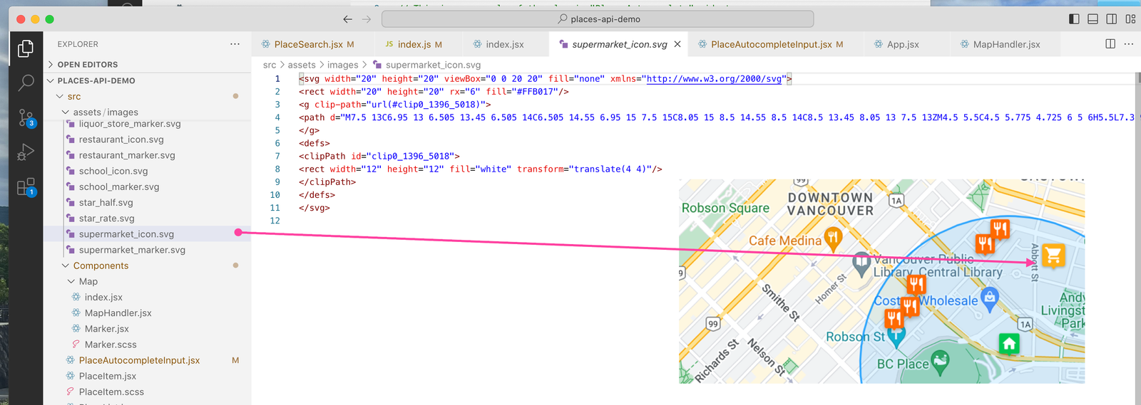 Google Nearby Search API