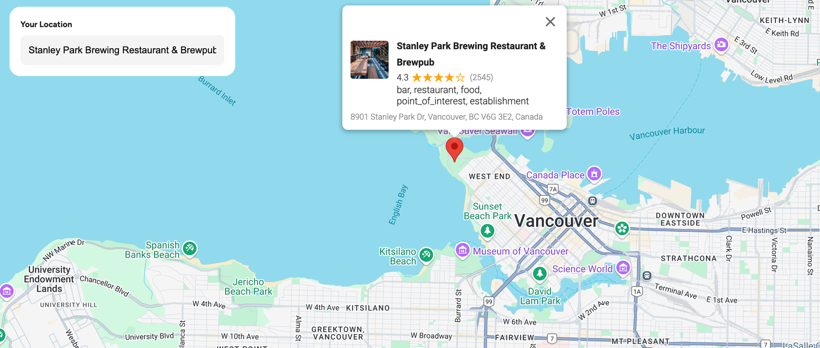 Finding the right place with the Google Places API