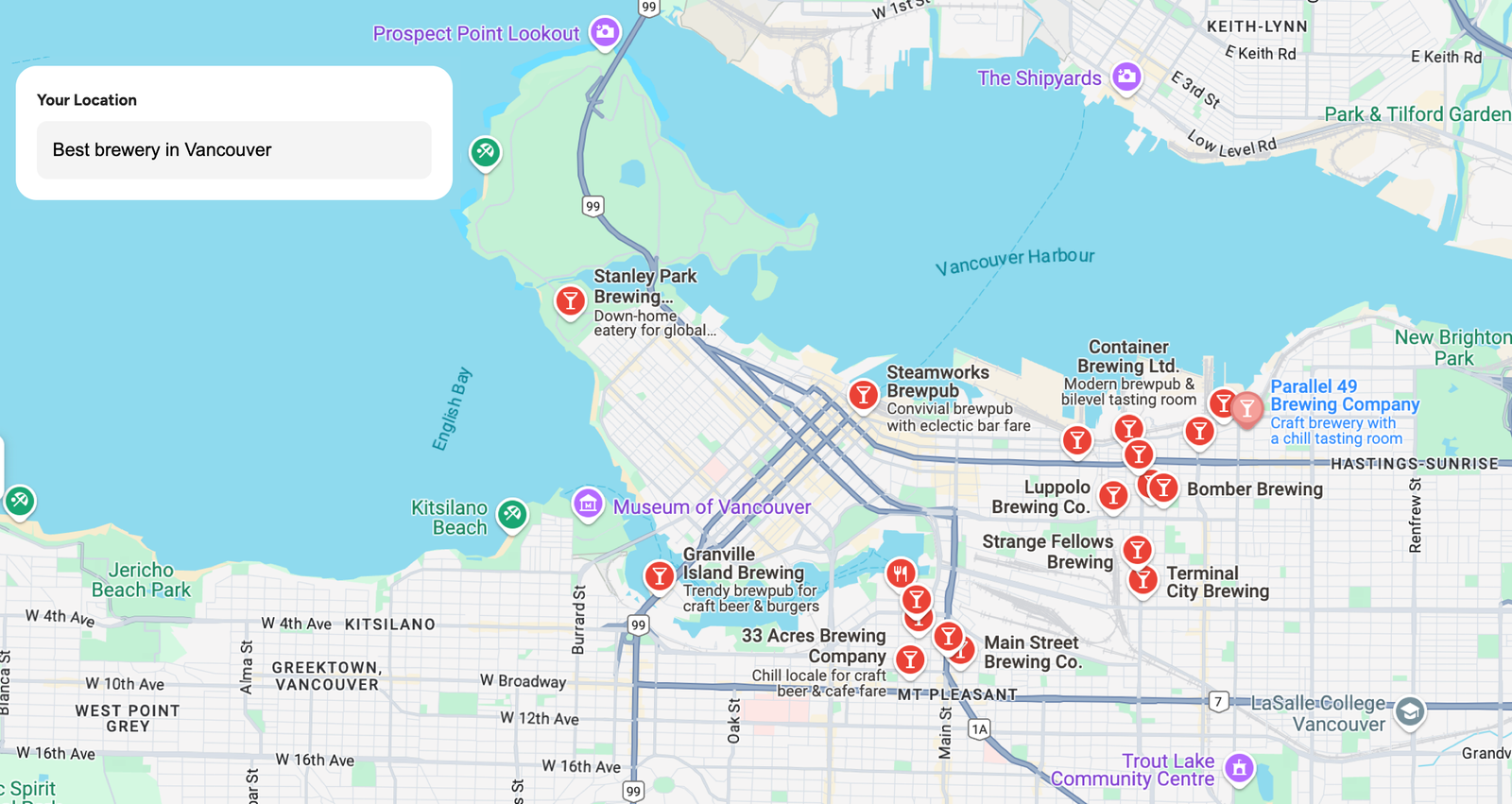 Finding the right place with the Google Places API