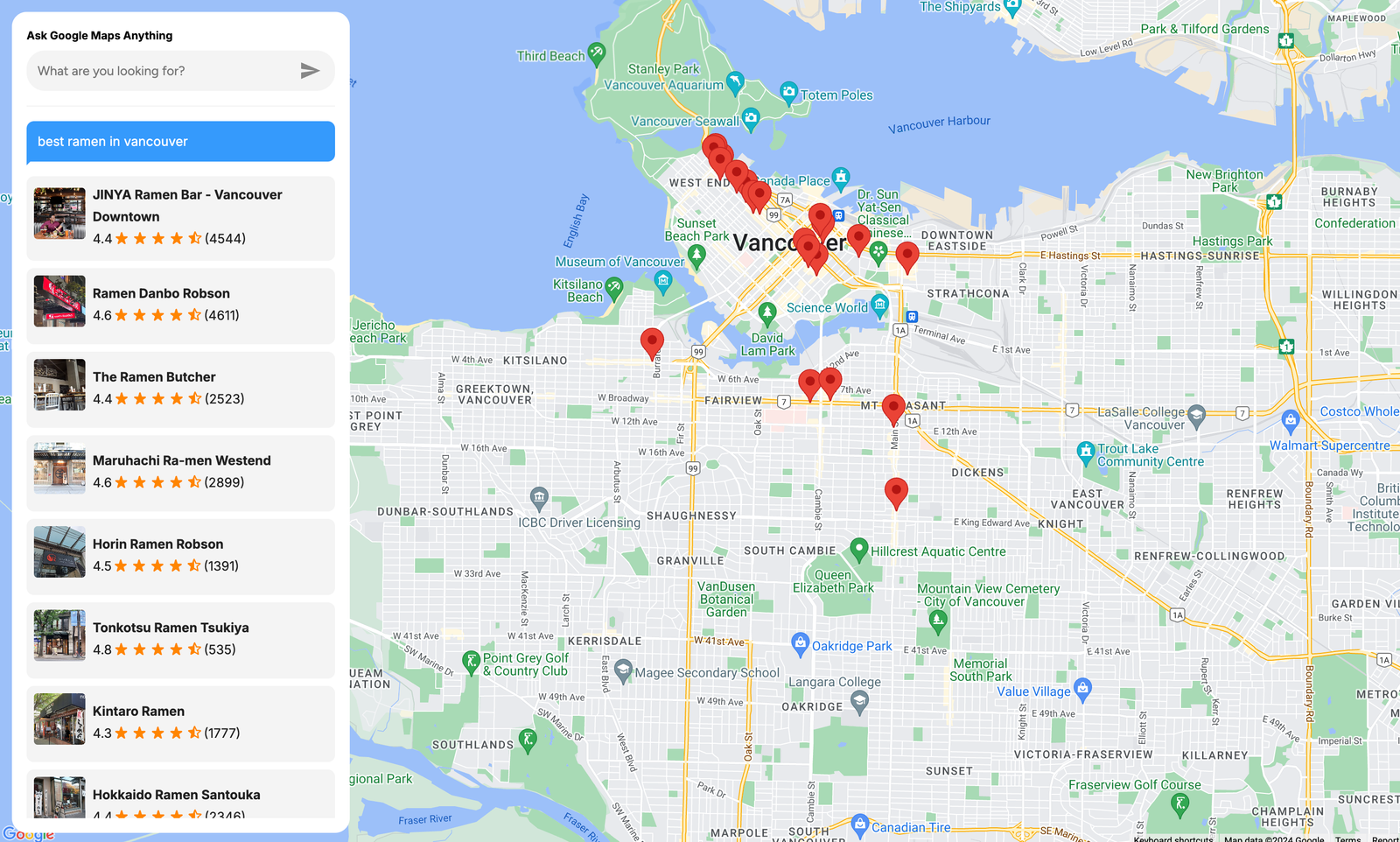 Google Places Text Search