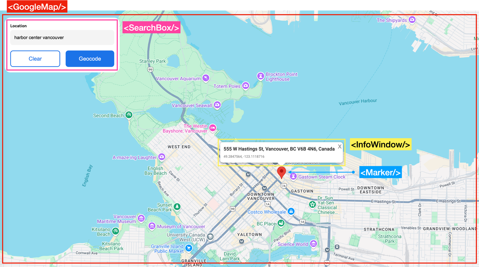 Forward geocoding with the Google Geocoding API
