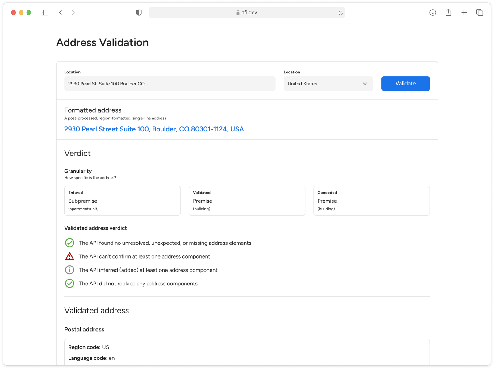 Fix bad addresses with the Google Address Validation API