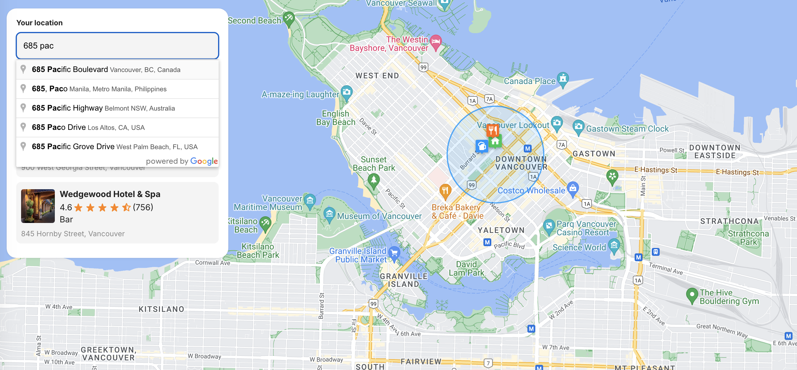 Google Nearby Search API