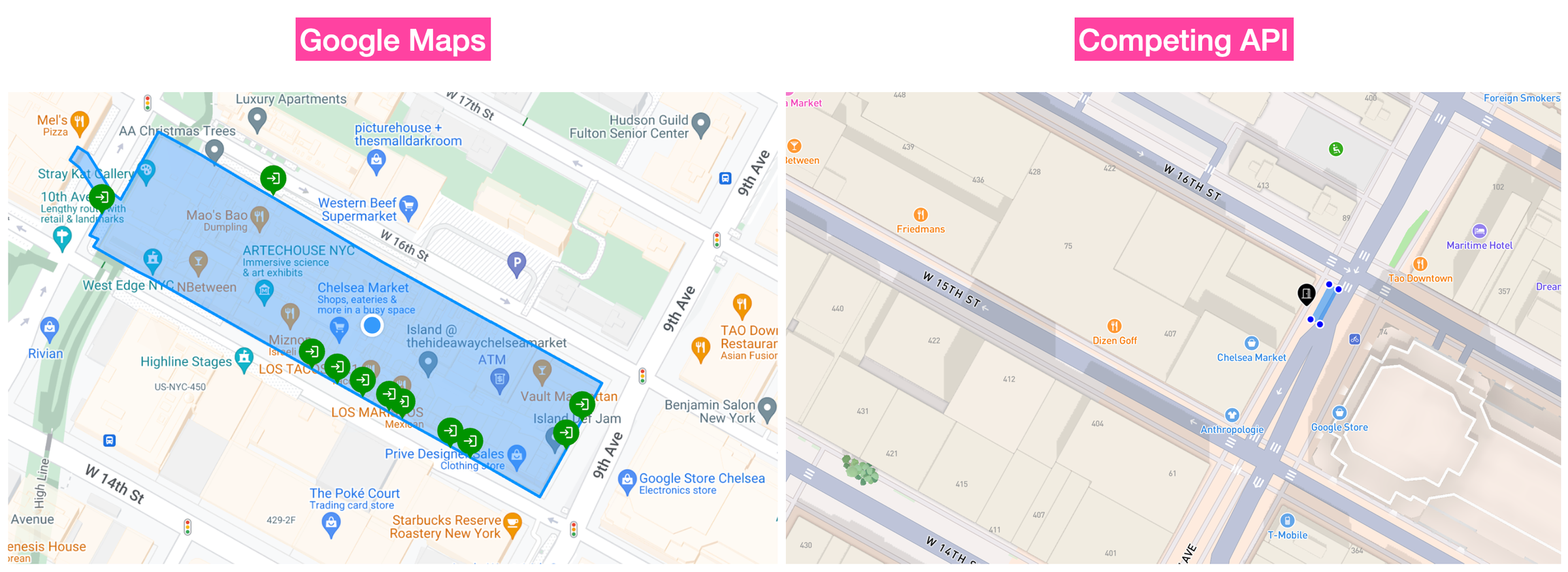 Google Maps Building Outlines and Entrances API
