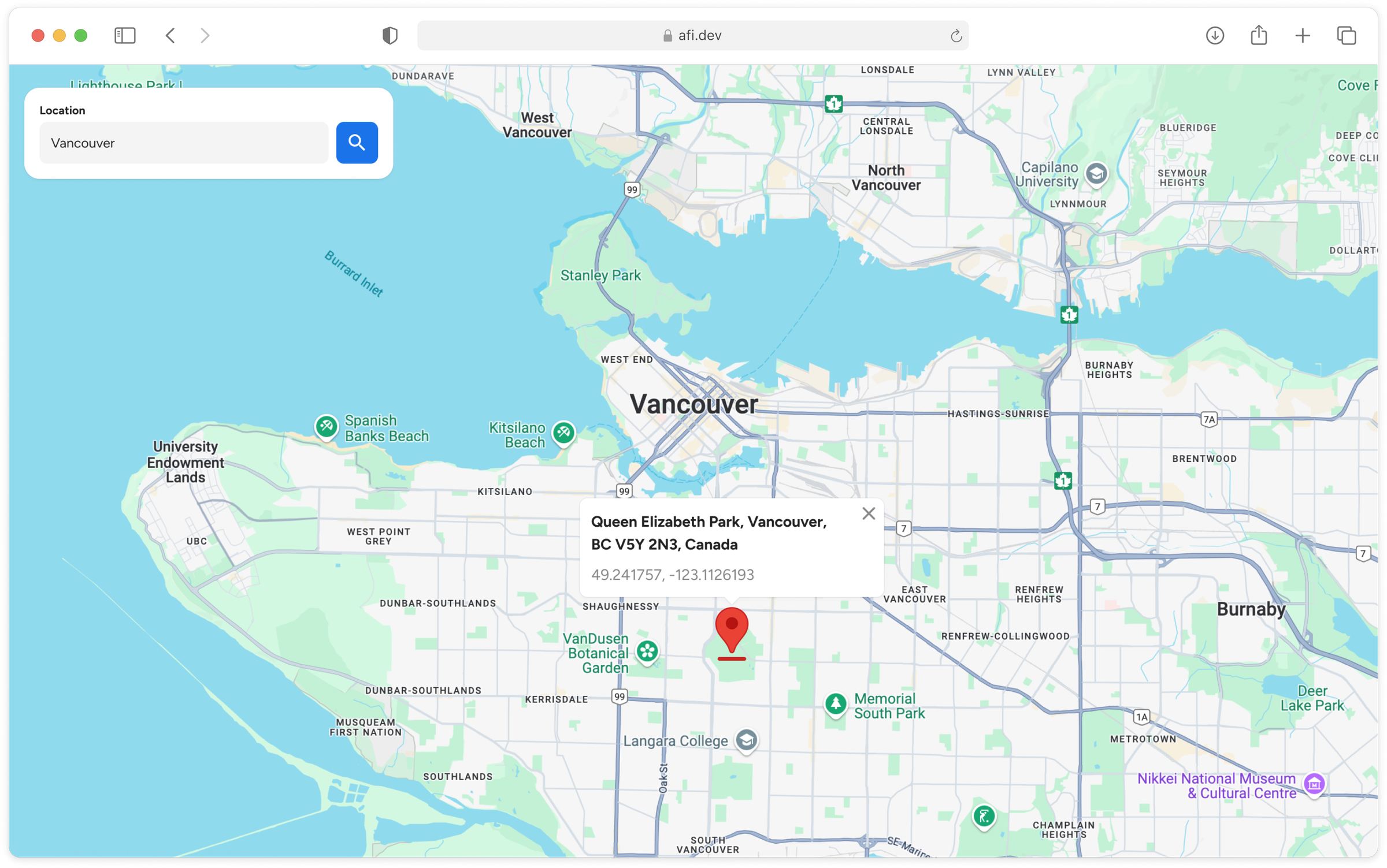 Google reverse geocoding: Get addresses from coordinates