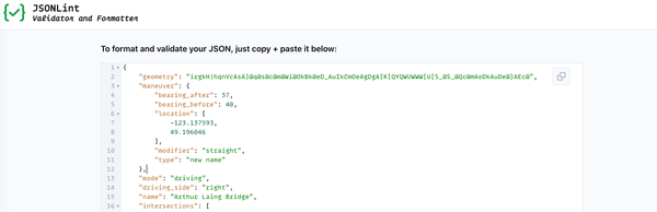 OSRM Route API: Turn by turn directions and polylines
