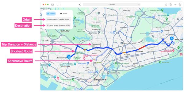 Plan a route with multiple stops using the Routes API