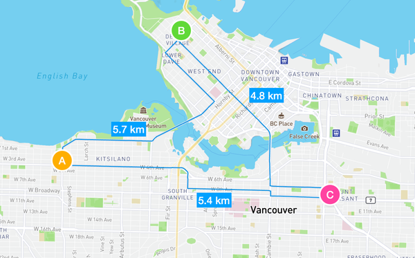 Using the Google Distance Matrix API for taxi dispatch