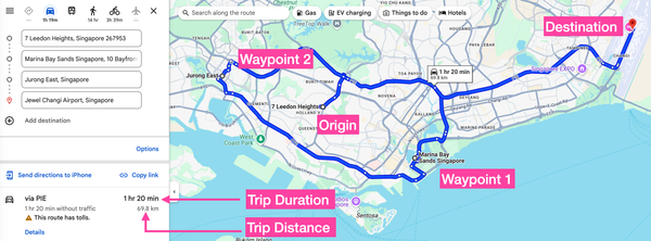 Plan a route with multiple stops using the Routes API