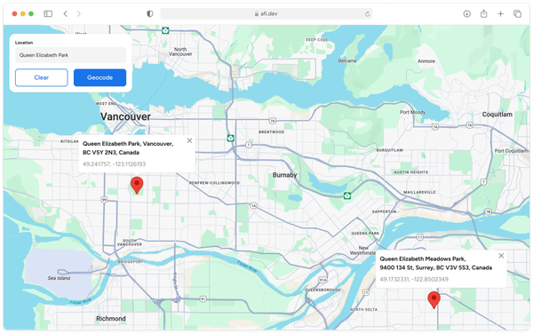 Forward geocoding with the Google Geocoding API