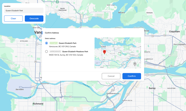Forward geocoding with the Google Geocoding API